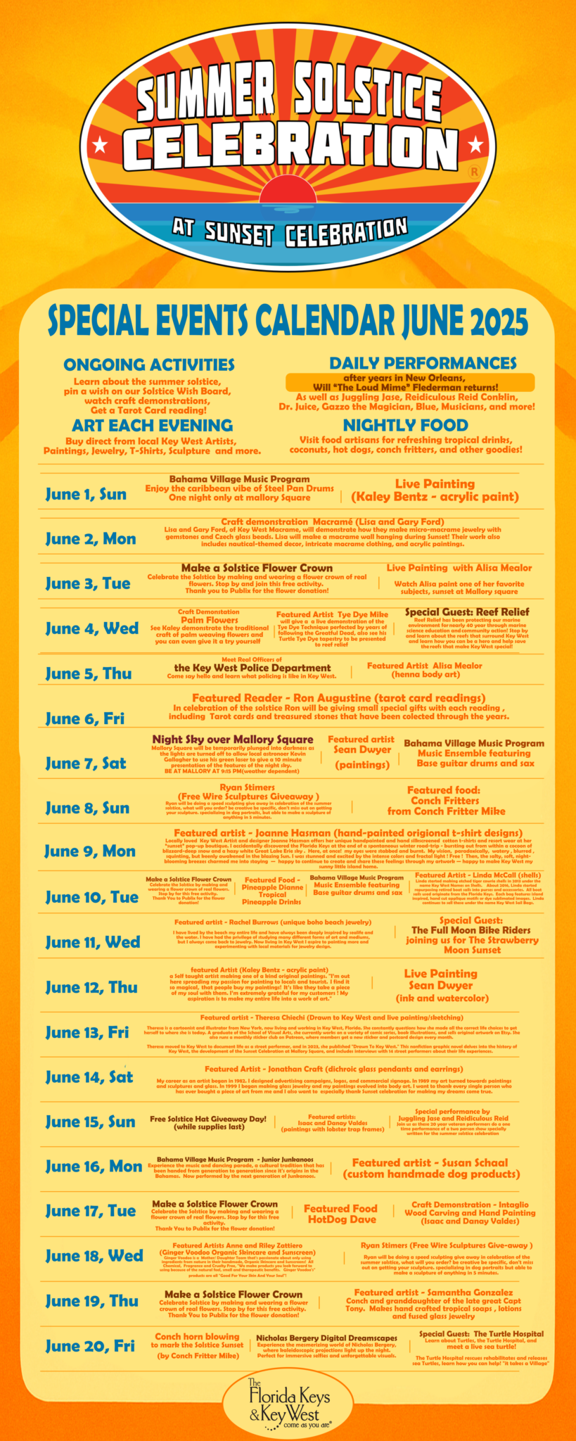 Summer Solstice 2025 – Sunset Celebration at Mallory Square